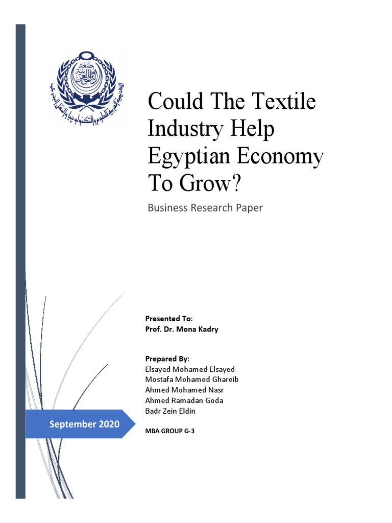 Egypt's Textile Industry Growth Potential | PDF | Clothing Industry ...