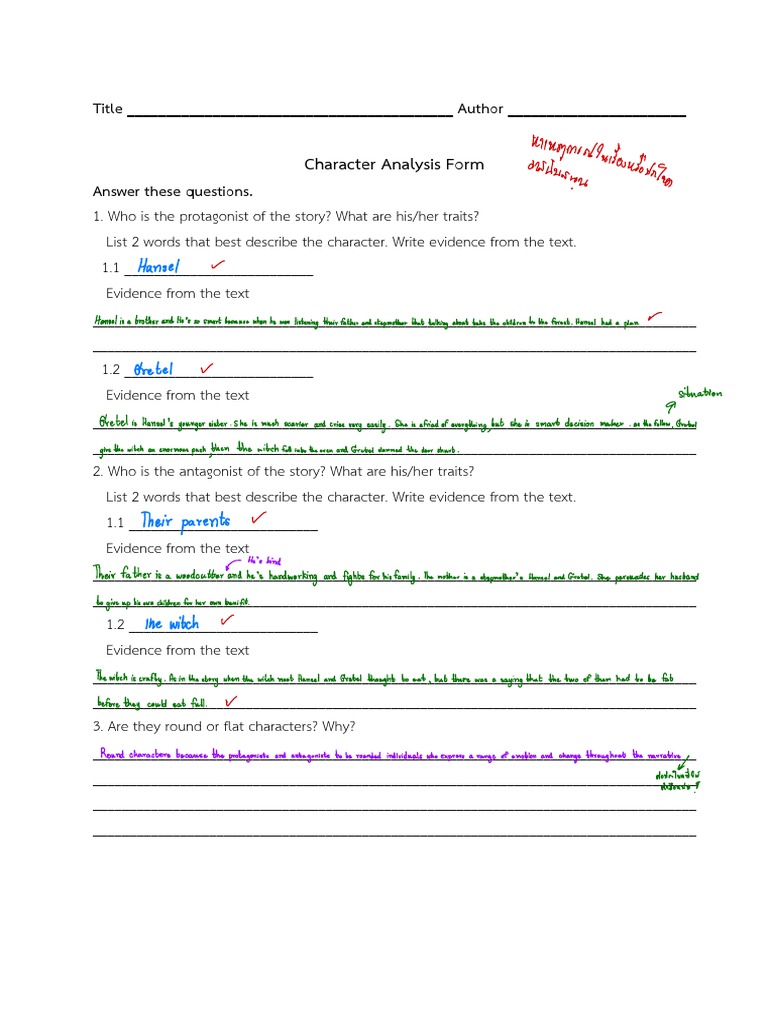Assignment 1 Character and Setting Analysis | PDF | Hansel And Gretel