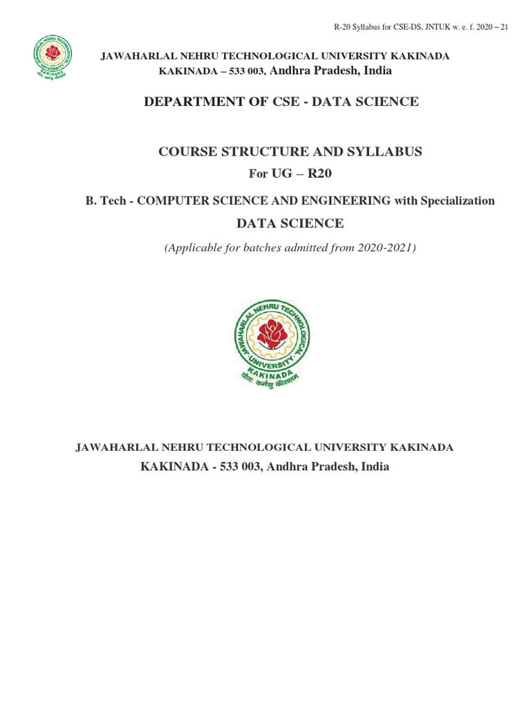 CSE-DS Syllabus 2020-21 | PDF | Partial Differential Equation | Method (Computer Programming)