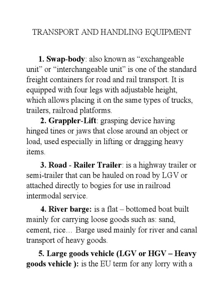 Intermodal Transport Equipment Guide | PDF | Art