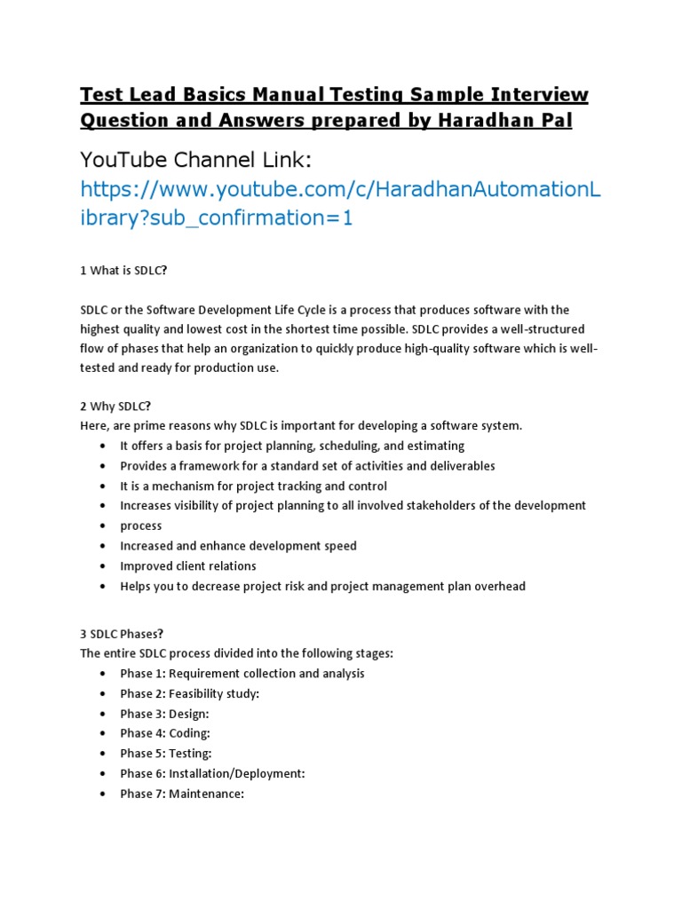 Software Tester Basics Interview Question and Answers | PDF | Software ...