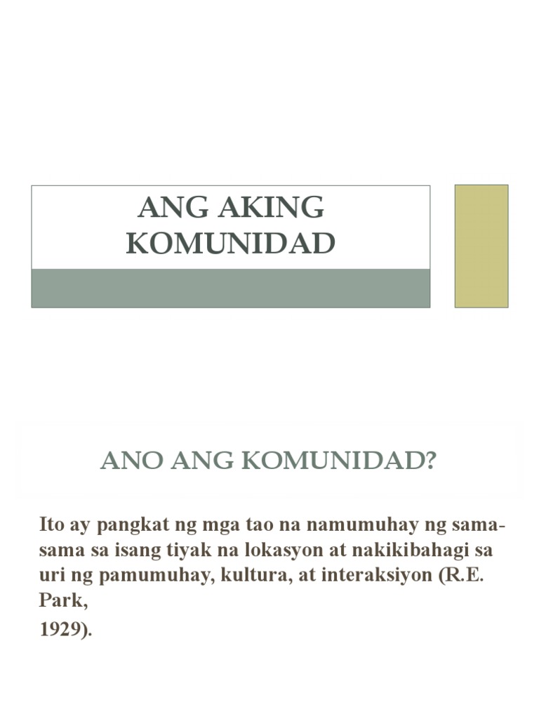 Ang Aking Komunidad | PDF