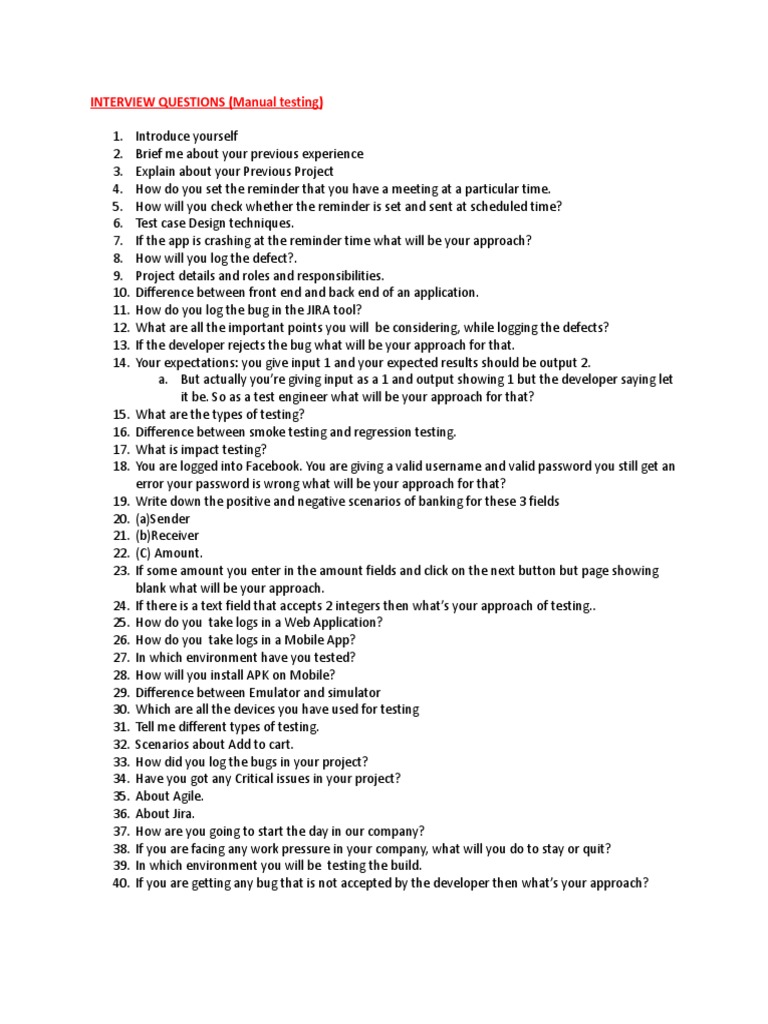 A Comprehensive Interview for a Manual Testing Role: Exploring ... A Comprehensive Interview for a Manual Testing Role: Exploring ...