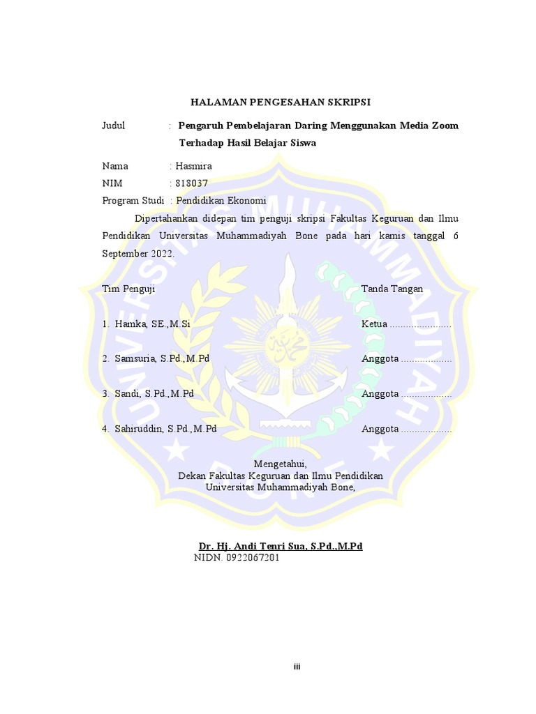 Halaman Pengesahan Skripsi | PDF | Karier & Perkembangan