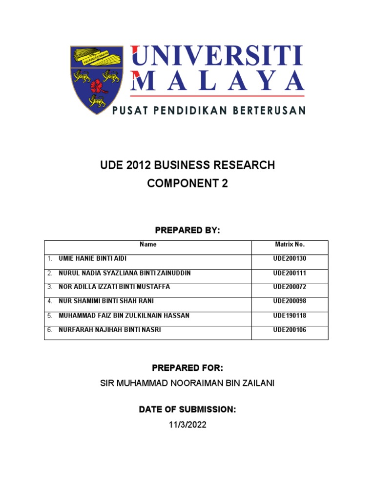 Component 2 | PDF | Survey Methodology | Questionnaire