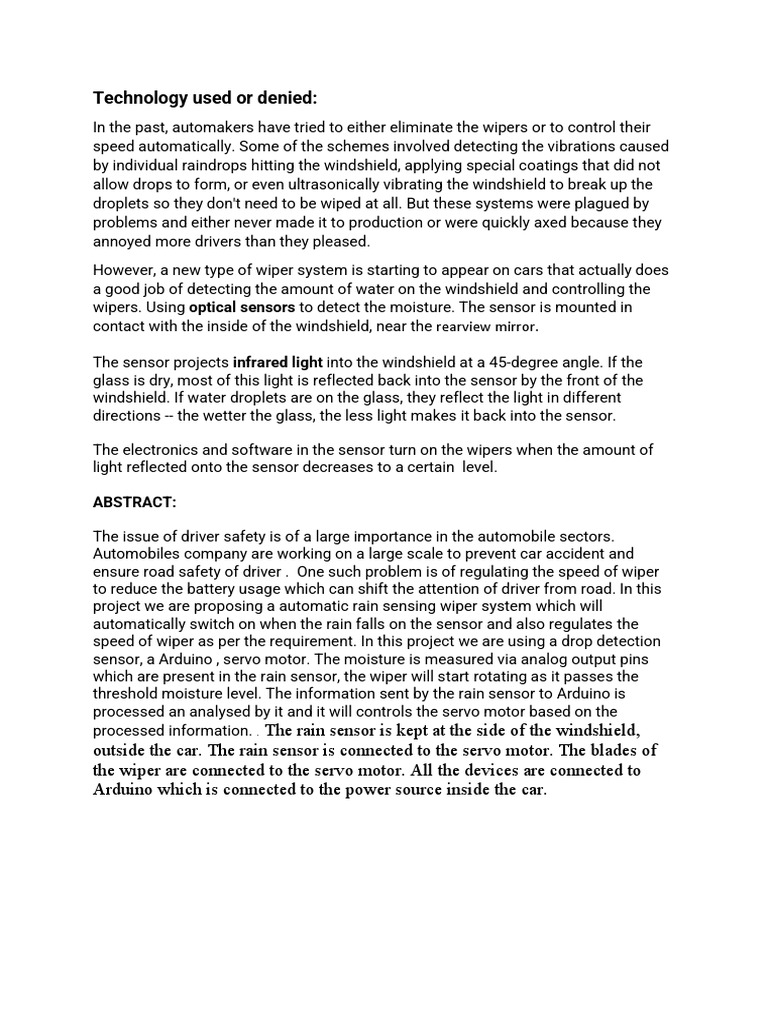 Mini Project 1 Report | PDF | Sensor | Rain