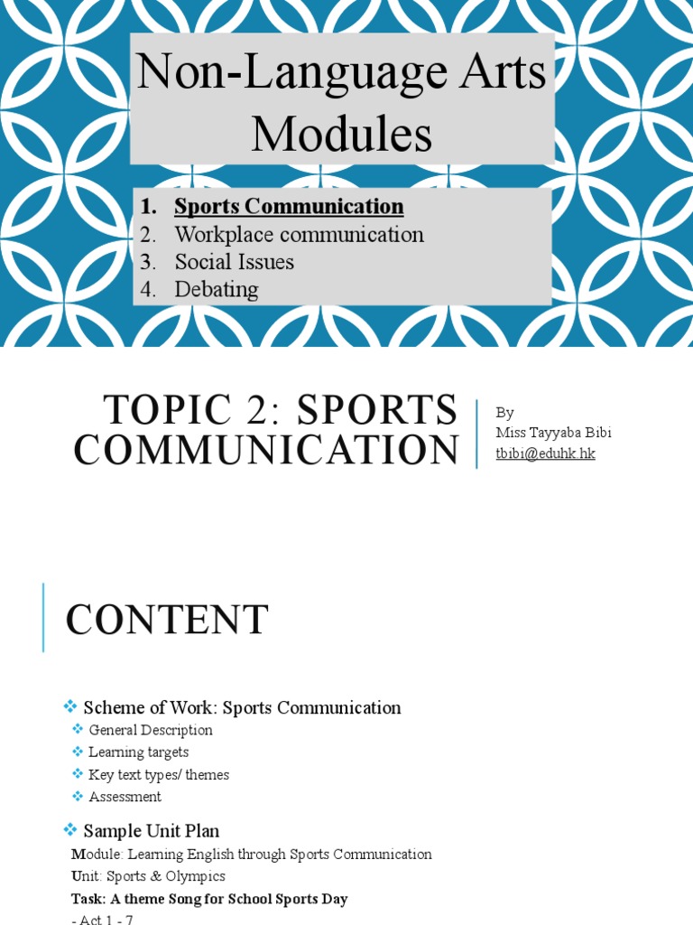 Sports Communication Module Overview | PDF | Learning | Sports