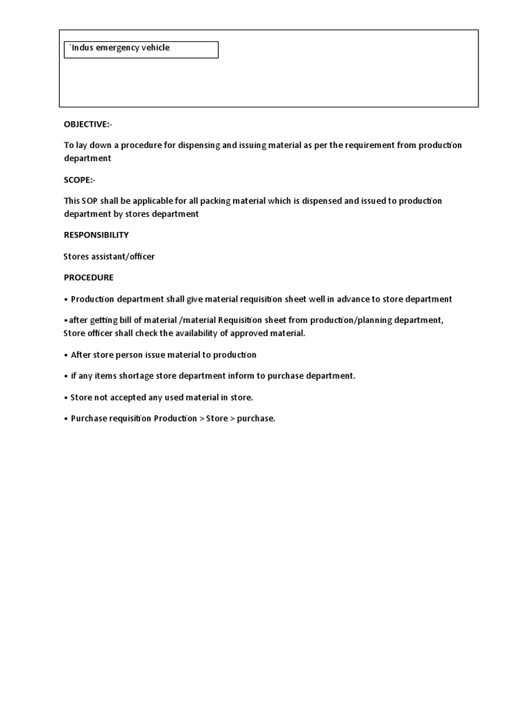 Sop For Material Issuing | PDF | Business | Computers