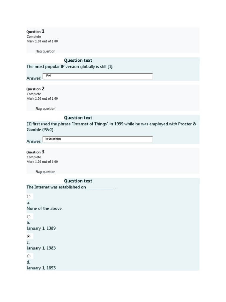 Comp-6103 Prelim Lab Quiz 1 | PDF | Internet Of Things | Internet Comp-6103 Prelim Lab Quiz 1 | PDF | Internet Of Things | Internet