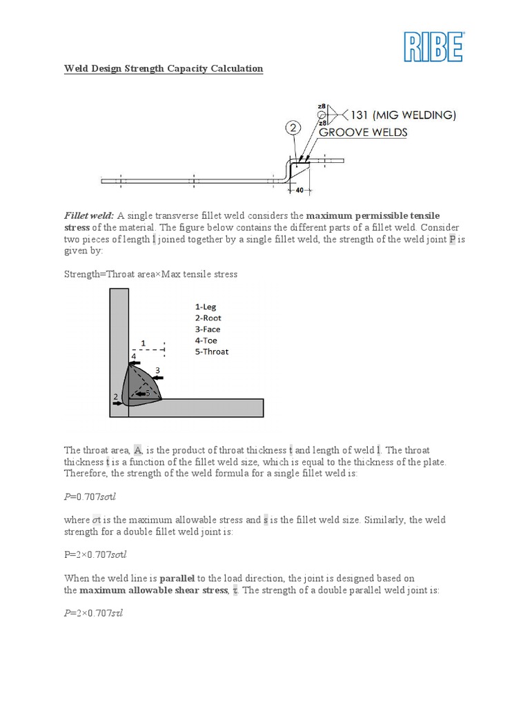 Weld Design Strength Capacity Calculation | PDF