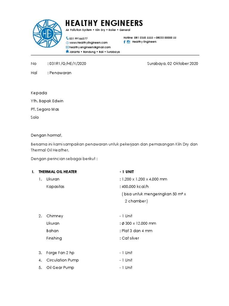 He Penawaran 2020#031r1 - Kiln Dry Dan Thermal Oil Heater (Pt. Segoro ...