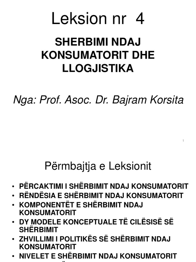 Tema NR 4.1. Sherbimi Ndaj Konsumatorit | PDF
