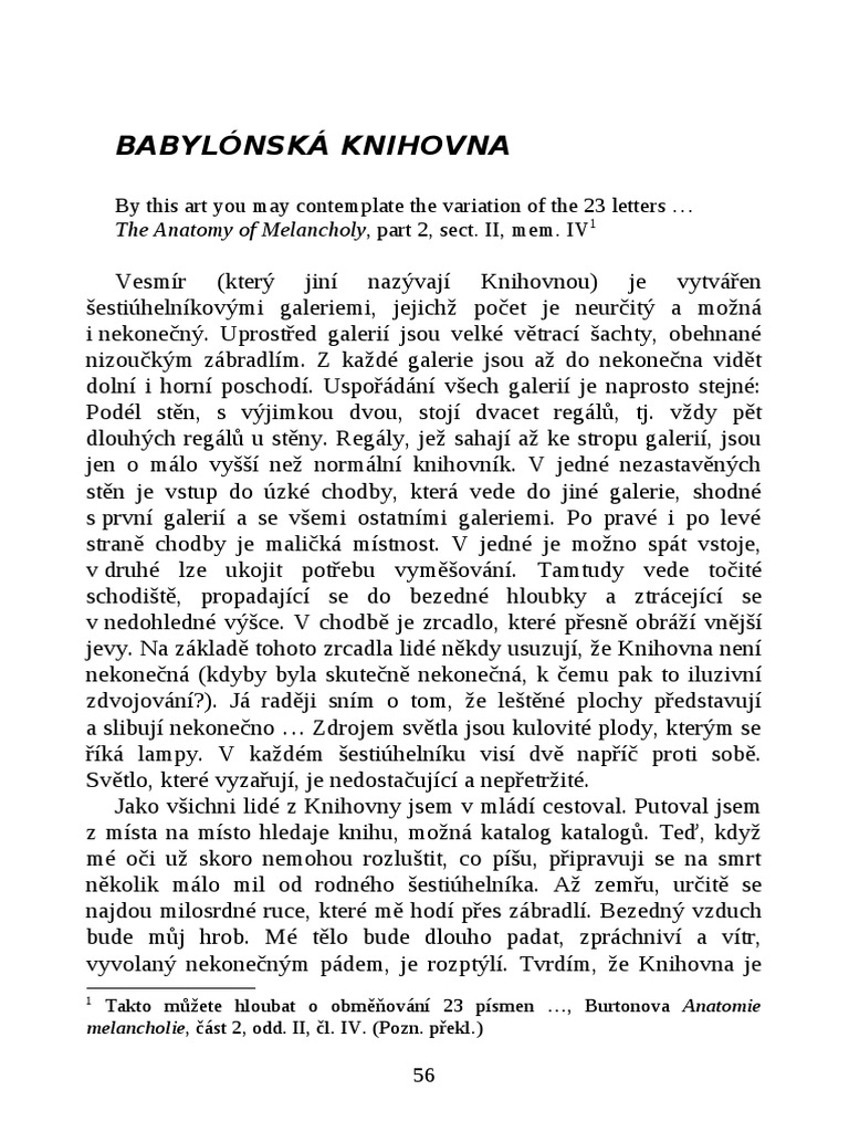 Borges Jorge Luis Babylonska Knihovna | PDF