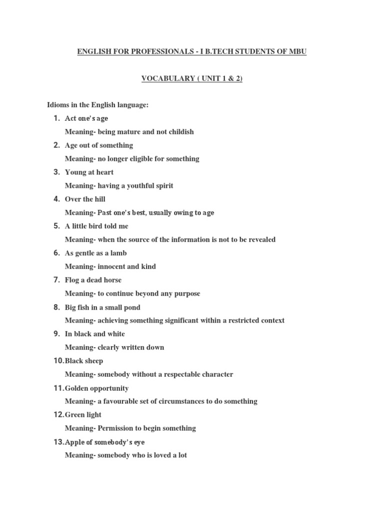 Idioms And Phrases One Word Substitutes PDF