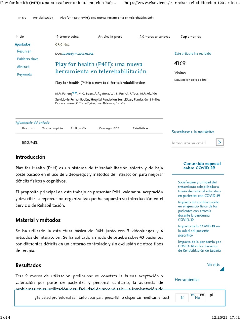 12 - Publicacion - Play For Health (P4H) | PDF | Cuidado de la salud ...