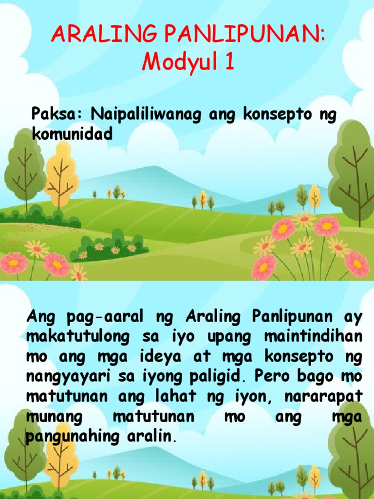 Q1 - ARPAN - MOD 1 - Naipaliliwanag Ang Konsepto NG Komunidad | PDF Q1 - ARPAN - MOD 1 - Naipaliliwanag Ang Konsepto NG Komunidad | PDF