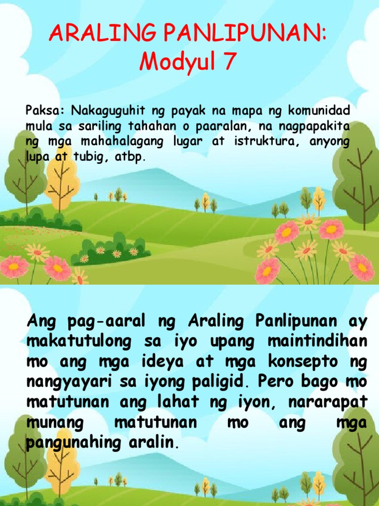 Q1 - ARPAN - MOD 7 - Nakaguguhit NG Payak Na Mapa NG Komunidad Mula Sa ...