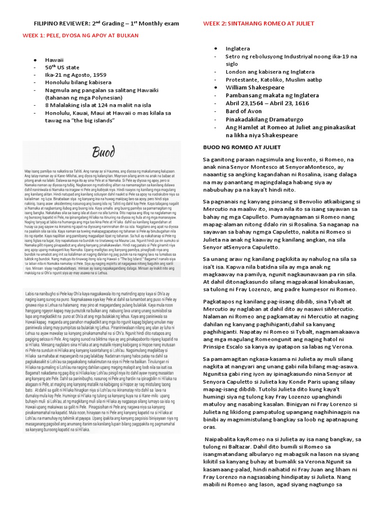 Filipino Reviewer | PDF