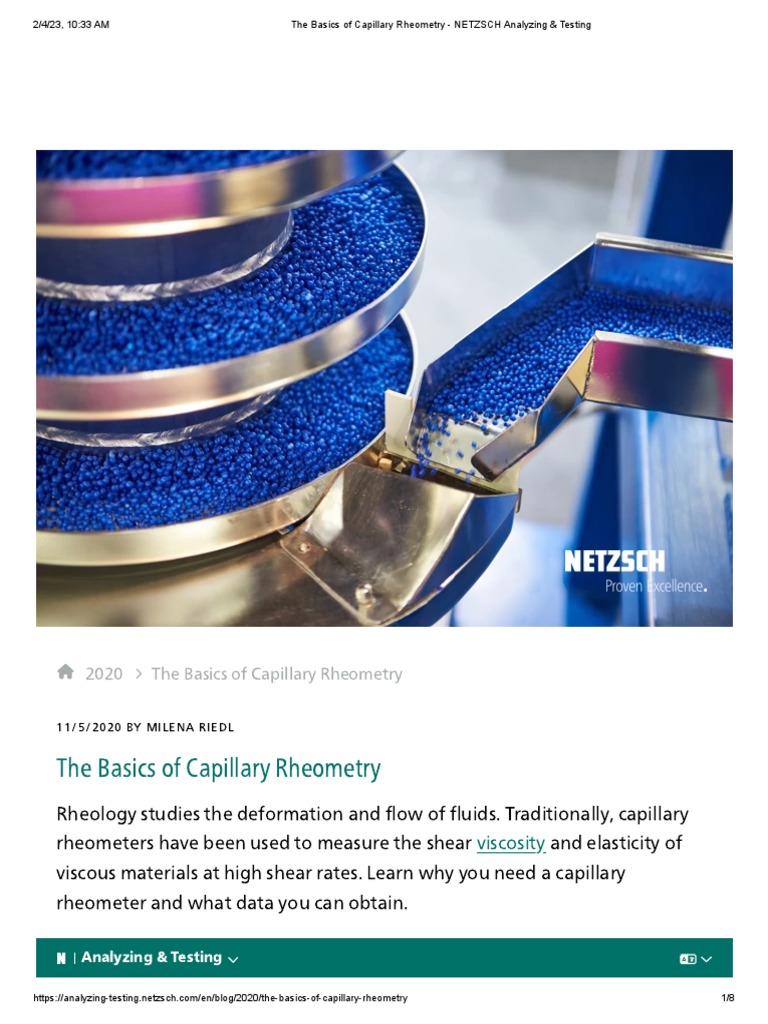 The Basics of Capillary Rheometry - NETZSCH Analyzing & Testing | PDF ...