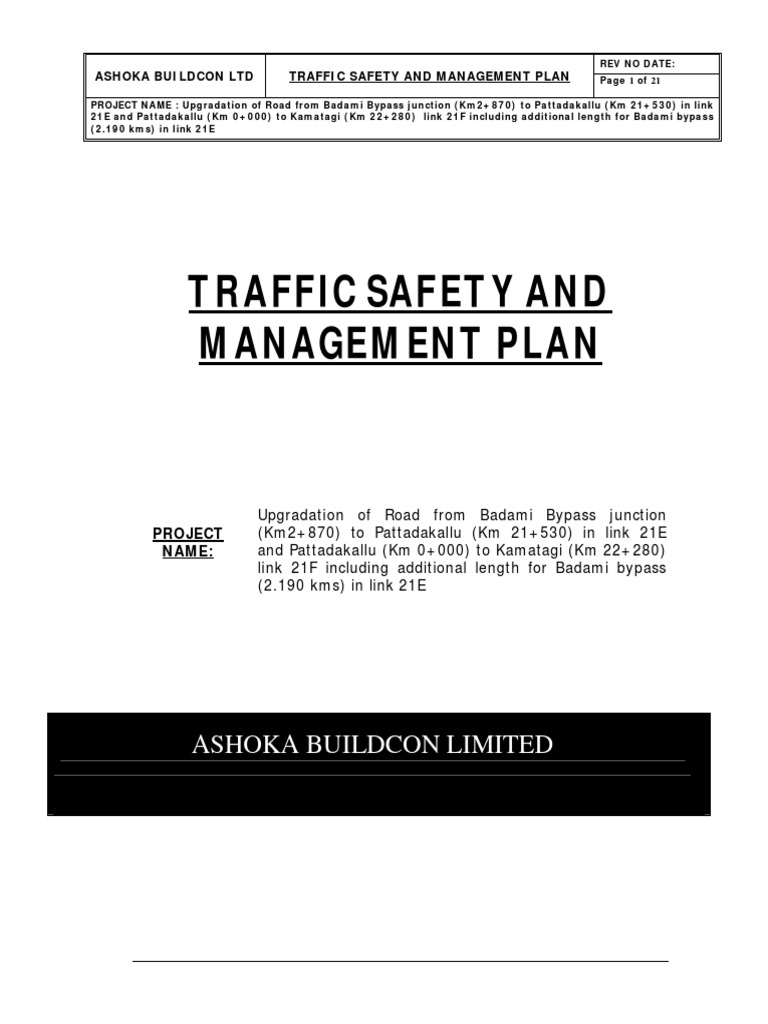 Badami Kamatagi Road Project-TSMP | PDF | Traffic | Road