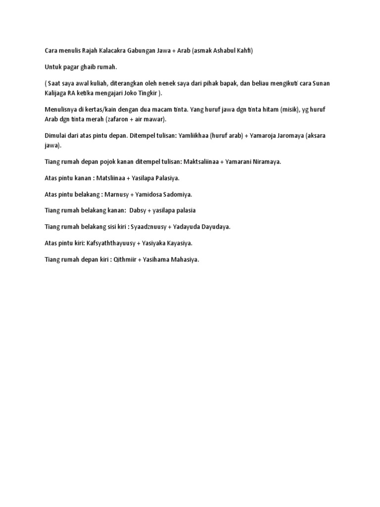Menulis Rajah Kalacakra untuk Rumah | PDF