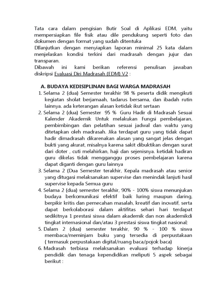Tata Cara Dalam Pengisian Butir Soal Di Aplikasi EDM | PDF