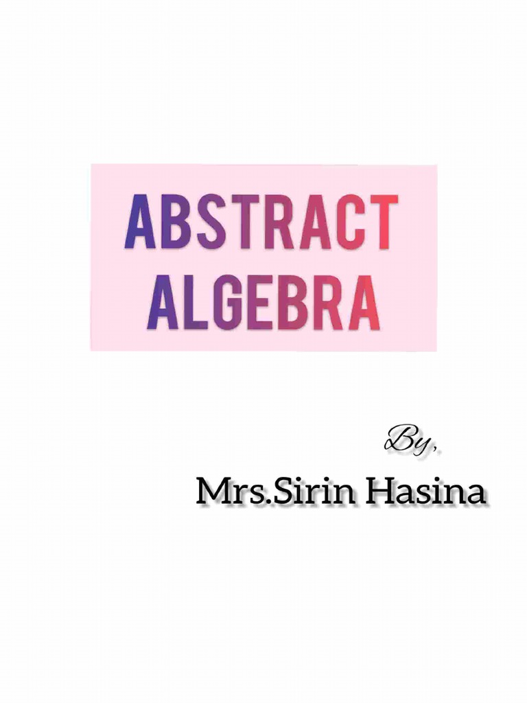 Abstract Algebra (7BMA3C1) | PDF