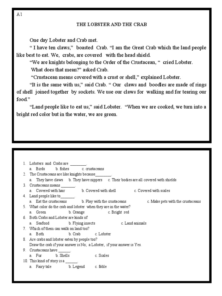 The School Lunch Counter Story | PDF | Lobster | Insects