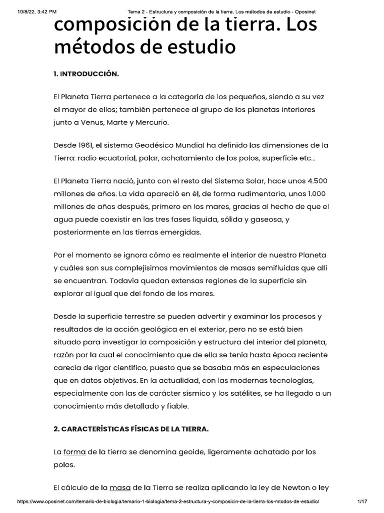Tema 2. Estructura y Composición de La Tierra | PDF Tema 2. Estructura y Composición de La Tierra | PDF