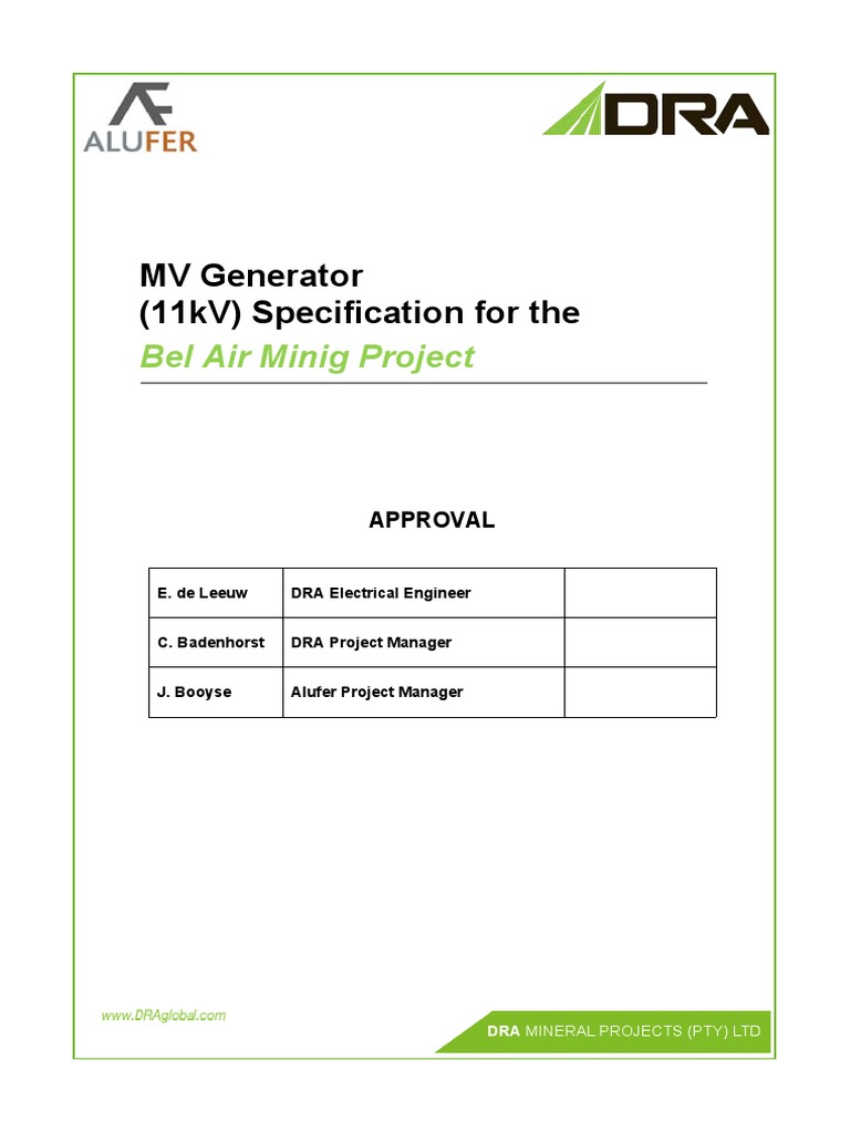 X PGNDP0464 03 ECI SPC 009 Generator Specification RevA | PDF