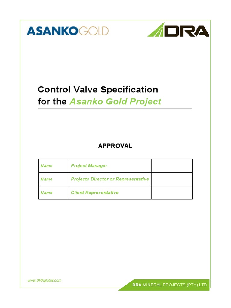 X PGNDP0464 03 ECI SPC 020 Control Valve Specification RevA | PDF ...