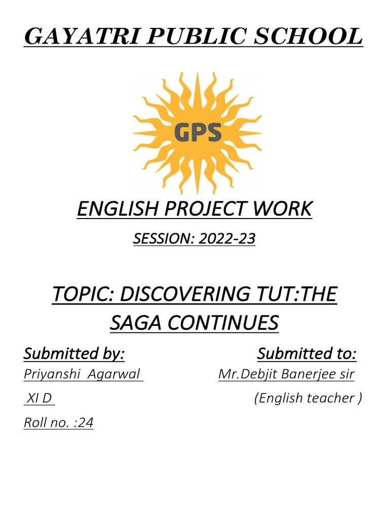 Certificate for English Project on Tut | PDF