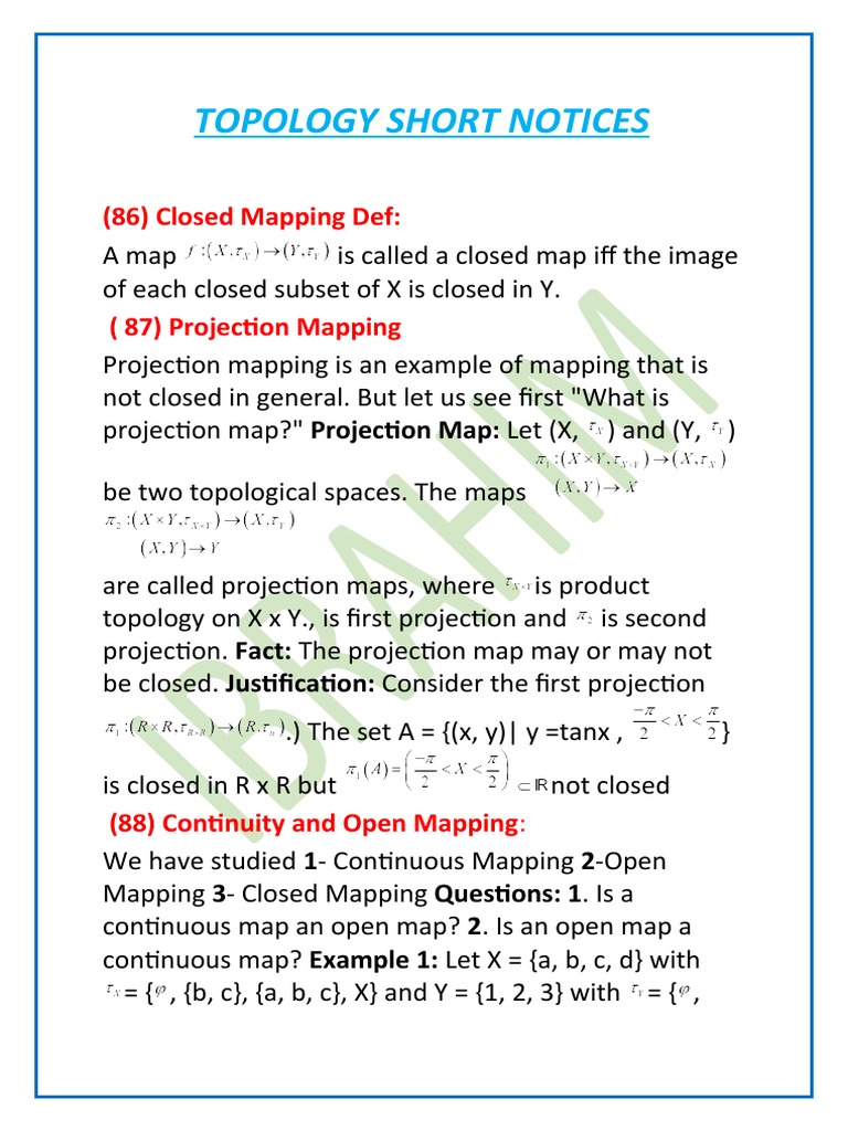 Topology Mapping Insights | PDF | Compact Space | Continuous Function