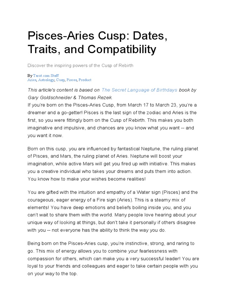 Pisces Aries Cusp | PDF | Planets In Astrology | Pisces (Astrology)