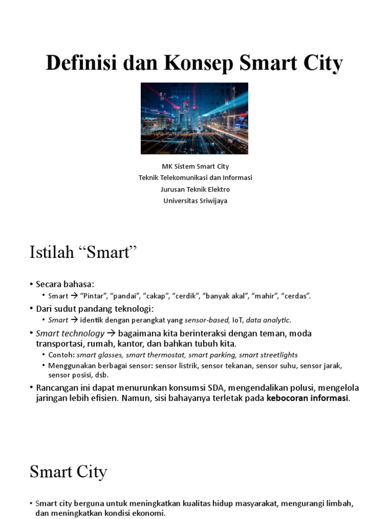 Sistem Smart City - Definisi Dan Konsep Smart City | PDF