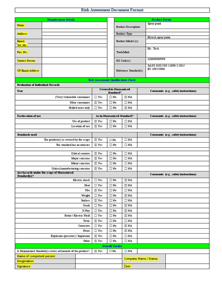 Risk Assessment Document (10) | PDF | Risk | Safety