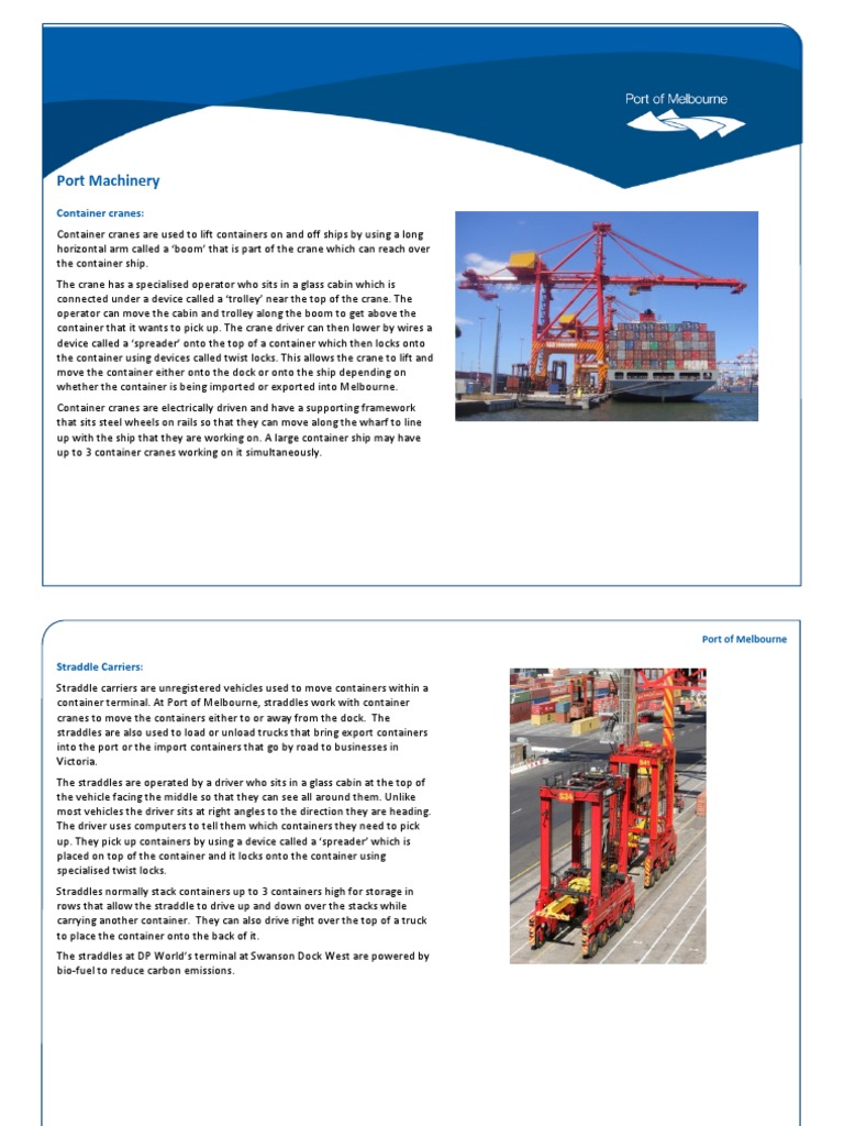 SR Port Machinery | PDF | Crane (Machine) | Forklift