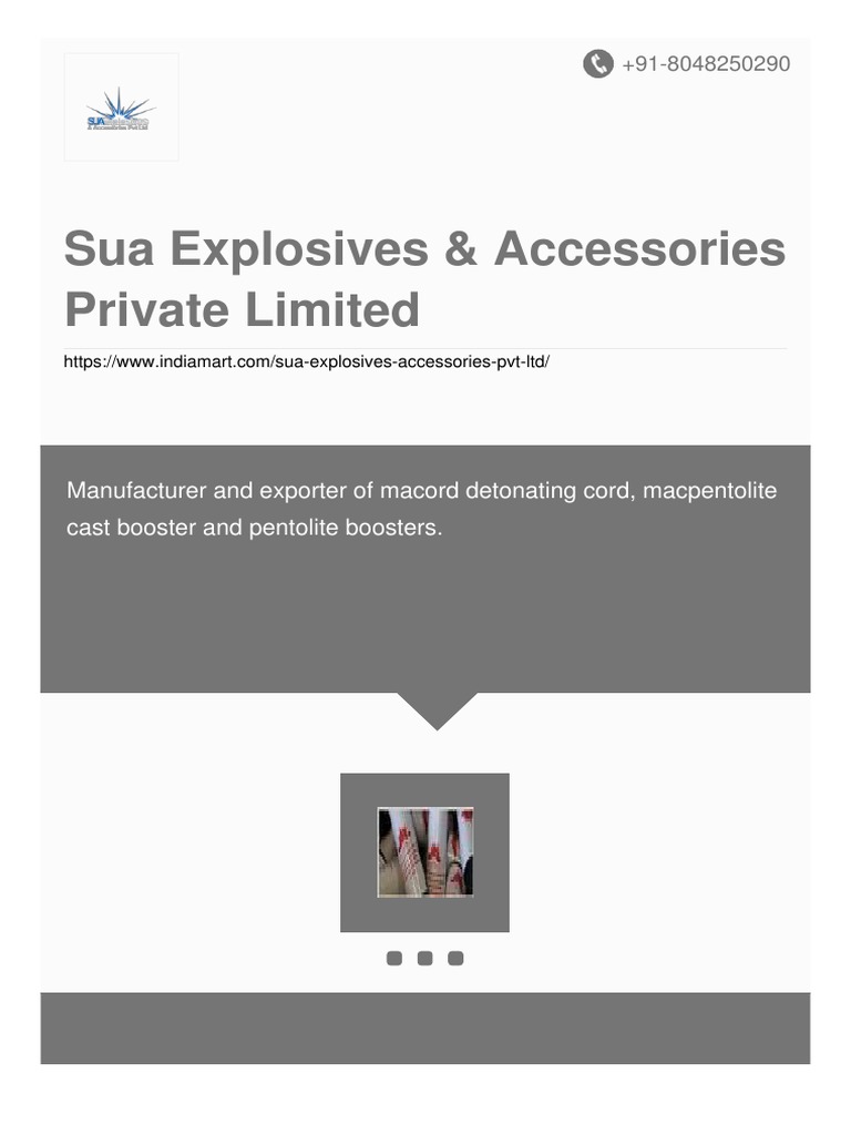 Sua Explosives & Accessories Overview | PDF | Business | Computers