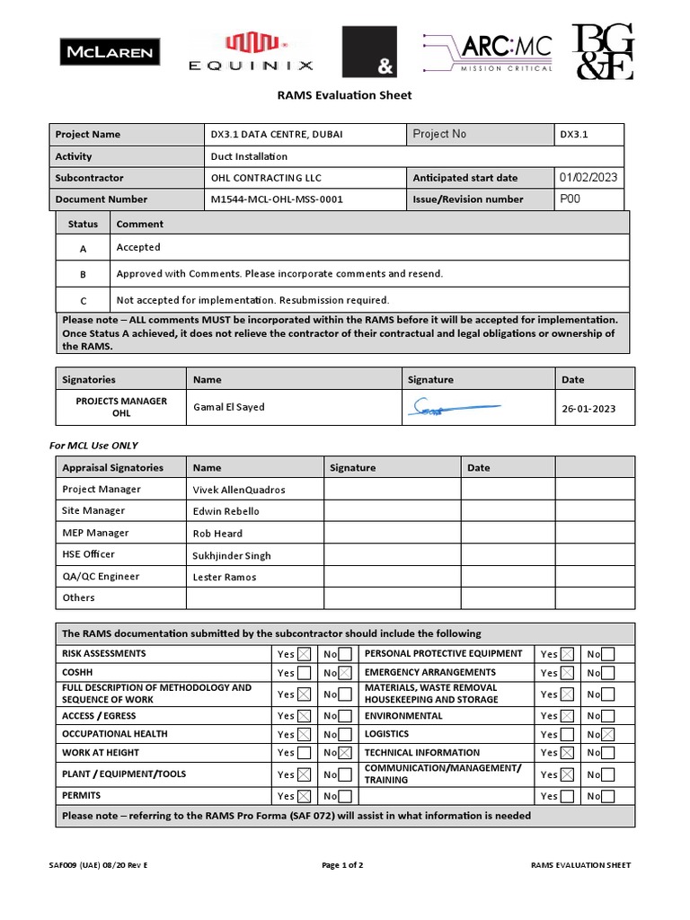 001 RAMS Evaluation | PDF | Business