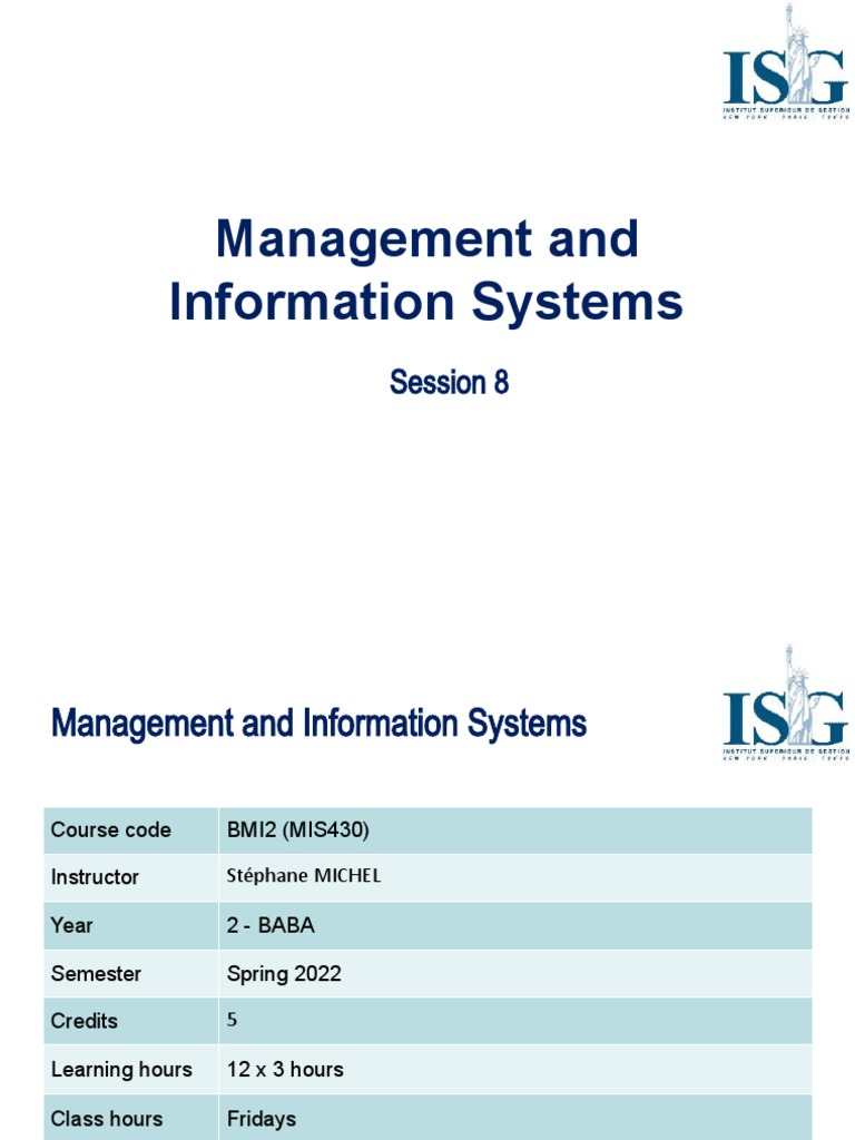 Mis Slides Class 8 Pdf Customer Relationship Management Supply Chain