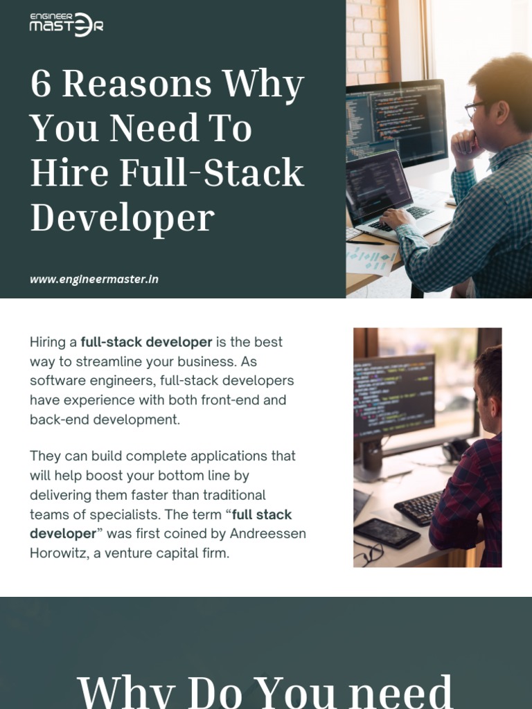 6 Reasons Why You Need To Hire Full-Stack Developer | PDF | Software ...