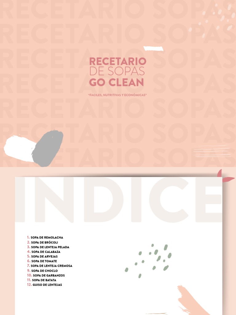 Recetario Sopas Go Clean | PDF | Vegetales | Sopa