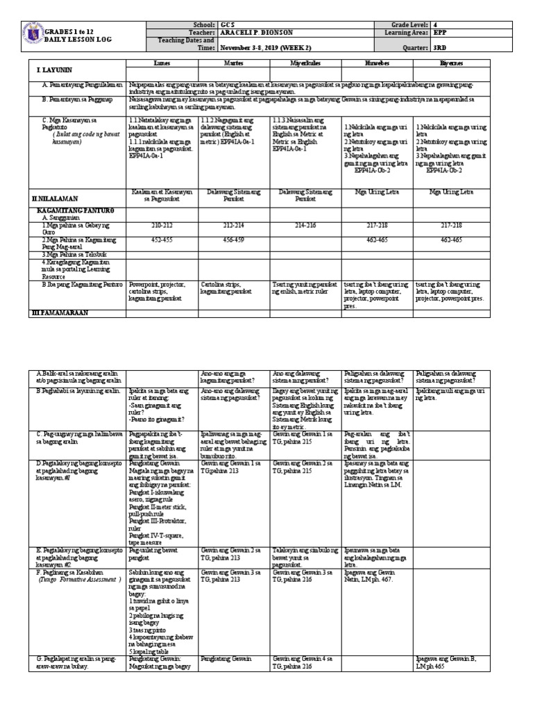 Grade 4 DLL EPP 4 Q3 Week 2 | PDF