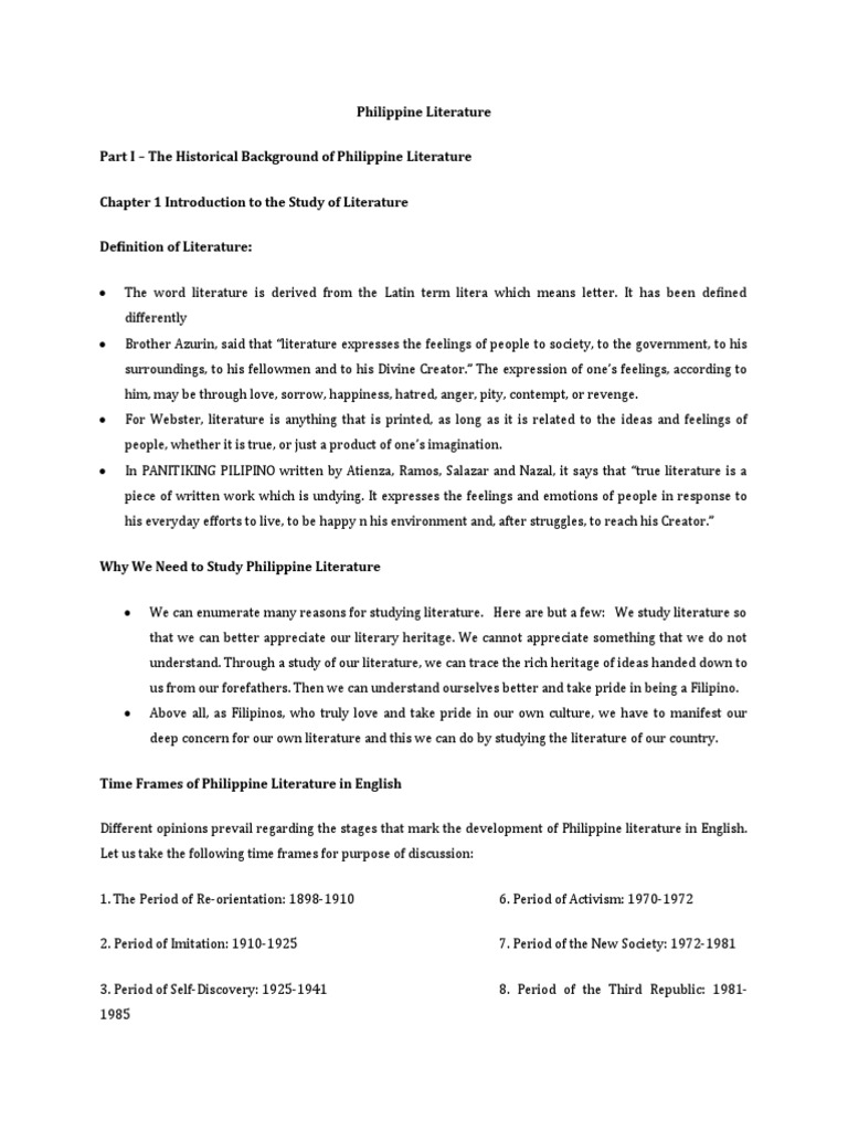 Philippine Literature COPY | PDF | Poetry | Epic Poetry