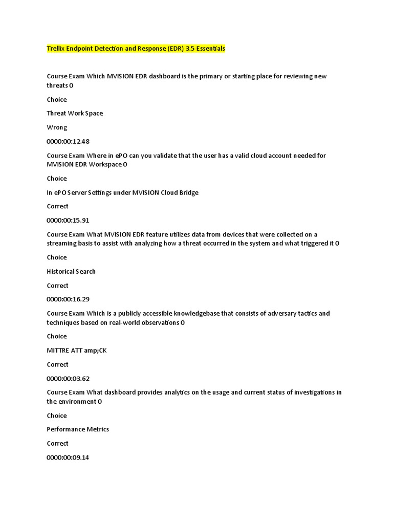 Trellix Endpoint Detection and Response (EDR) 3.5 Essentials | PDF | Cloud Computing | Data
