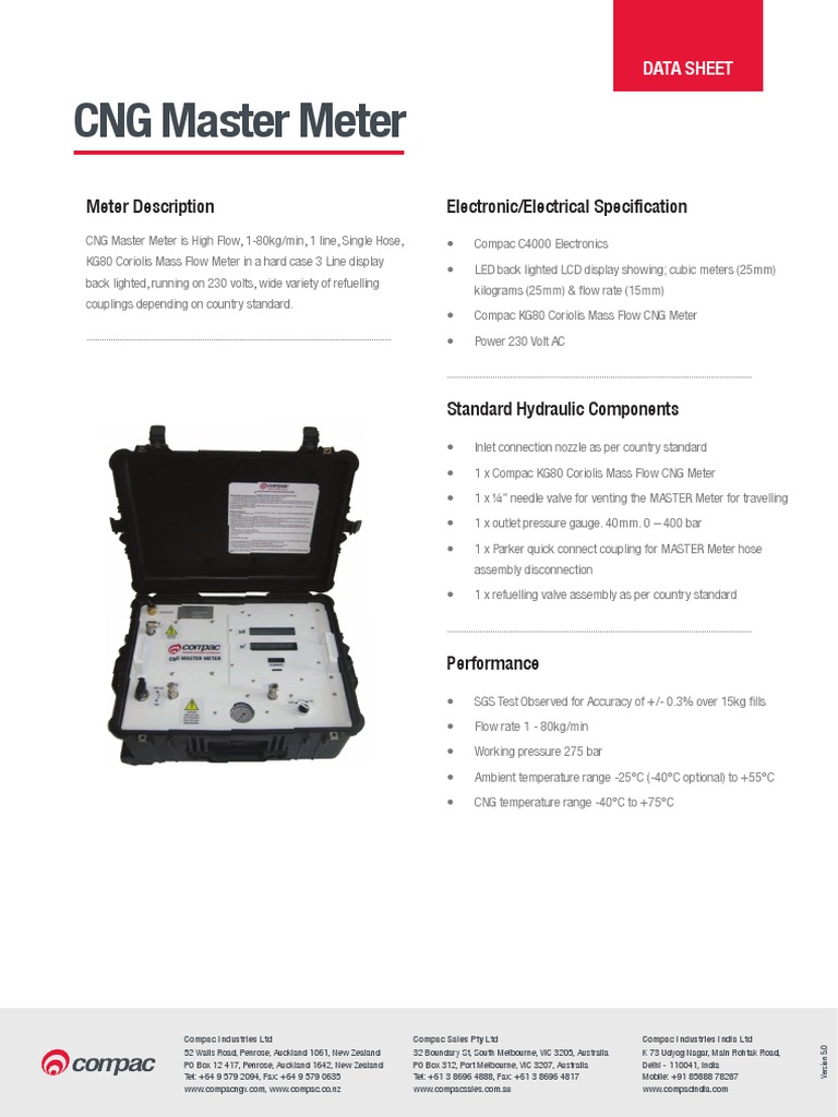 CNG Master Meter v5.0 | Download Free PDF | Flow Measurement | Gases