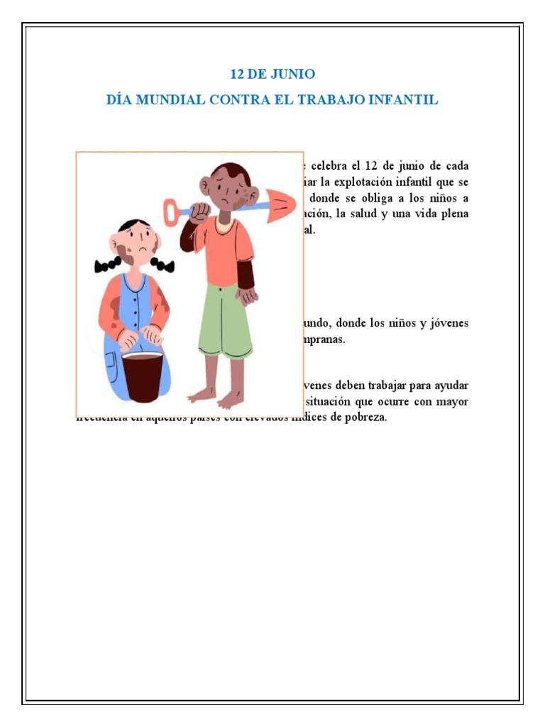 Día Mundial Contra El Trabajo Infantil | PDF