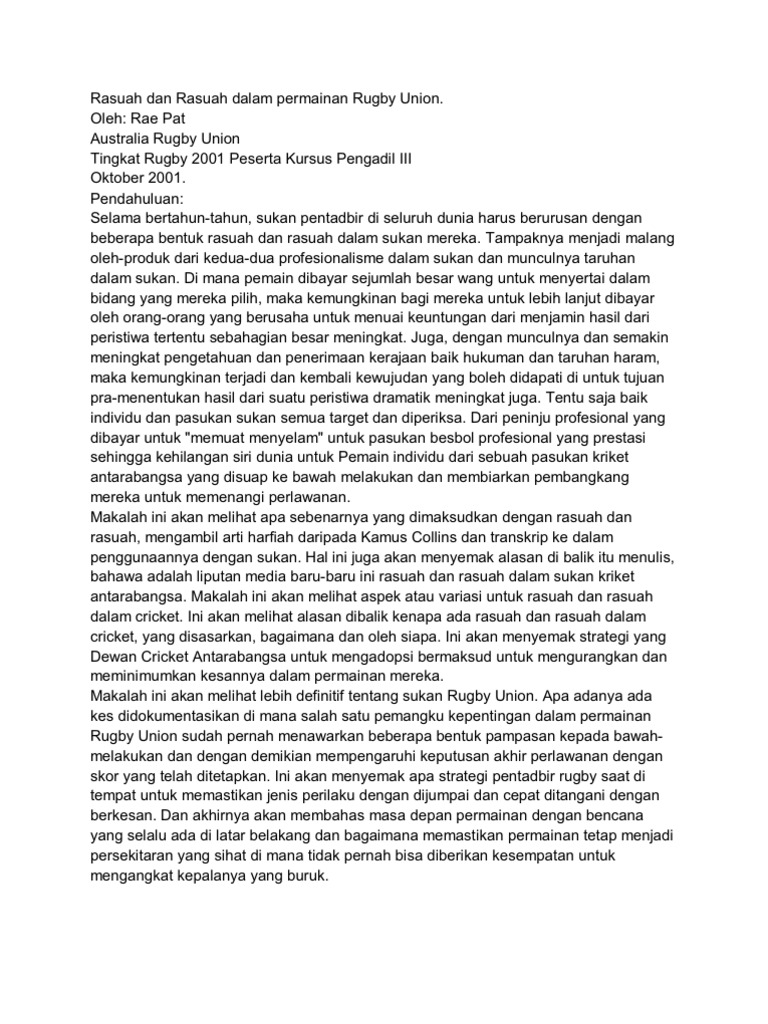 Jurnal Rasuah | PDF | Olahraga & Rekreasi