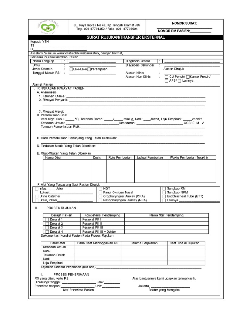 Rancangan Form Rujukan Eksternal | PDF | Kesehatan Holistik | Sains & Matematika