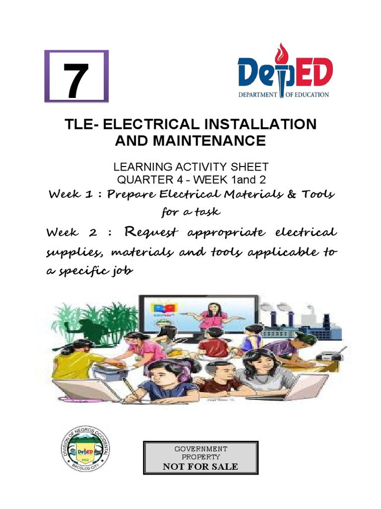 Tle-Electrical Installation and Maintenance: Learning Activity Sheet Quarter 4 - Week 1and 2 ...